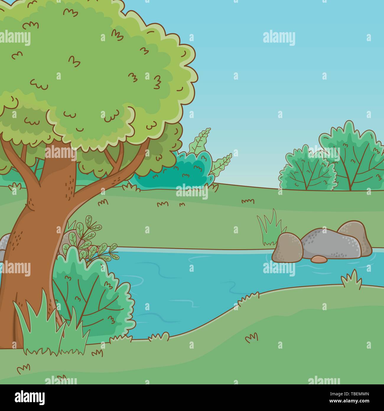 Trees in forest design, Green environment nature landscape and foliage ...