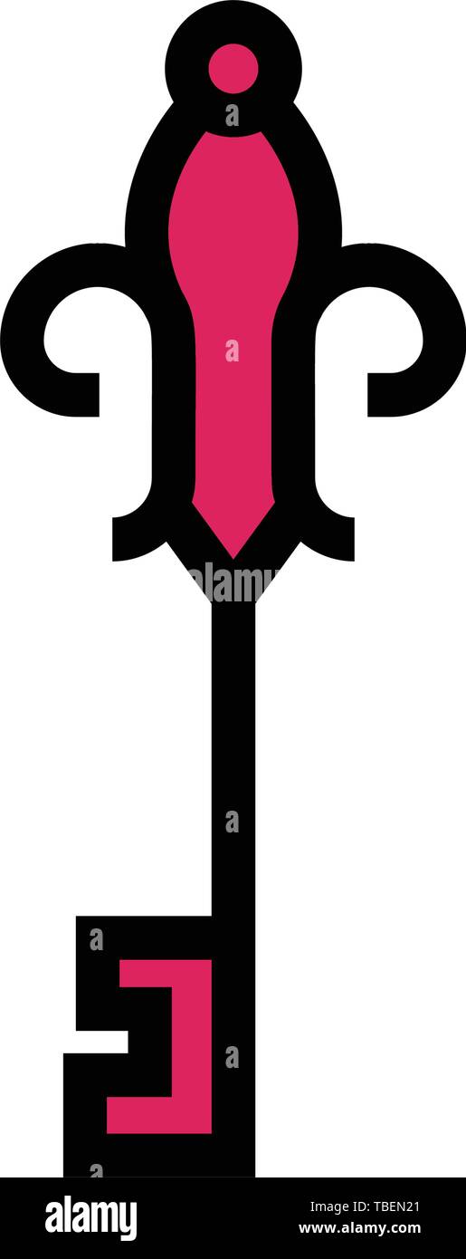 Keys icon, safe and protection sign - Linear fill vector icon Stock ...