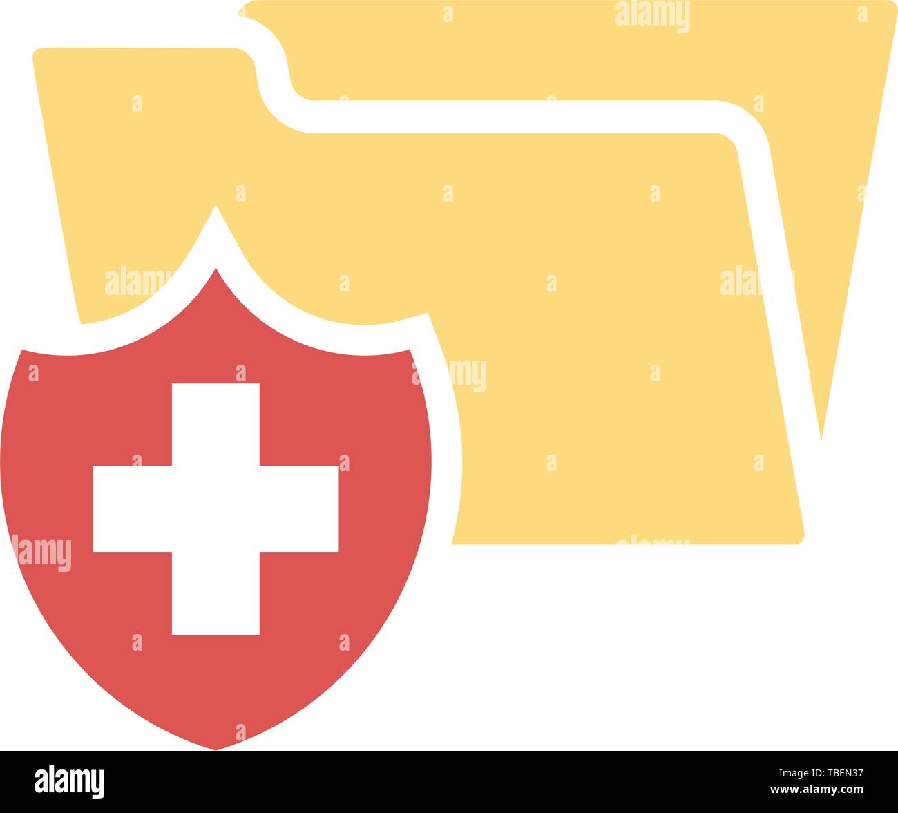 Medical health record folder icon for healthcare - vector Stock Vector ...