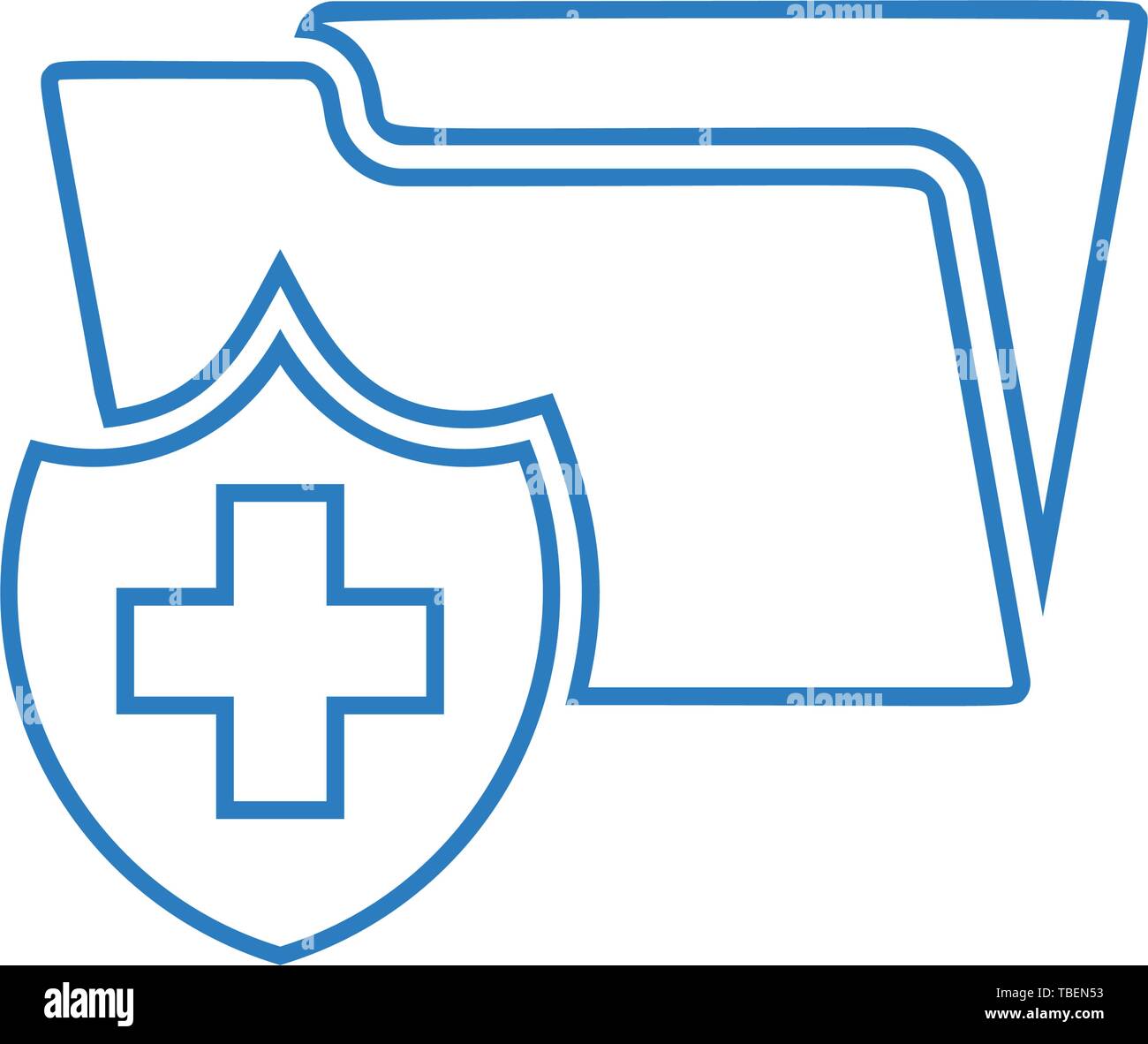 Medical health record folder icon for healthcare - vector Stock Vector ...