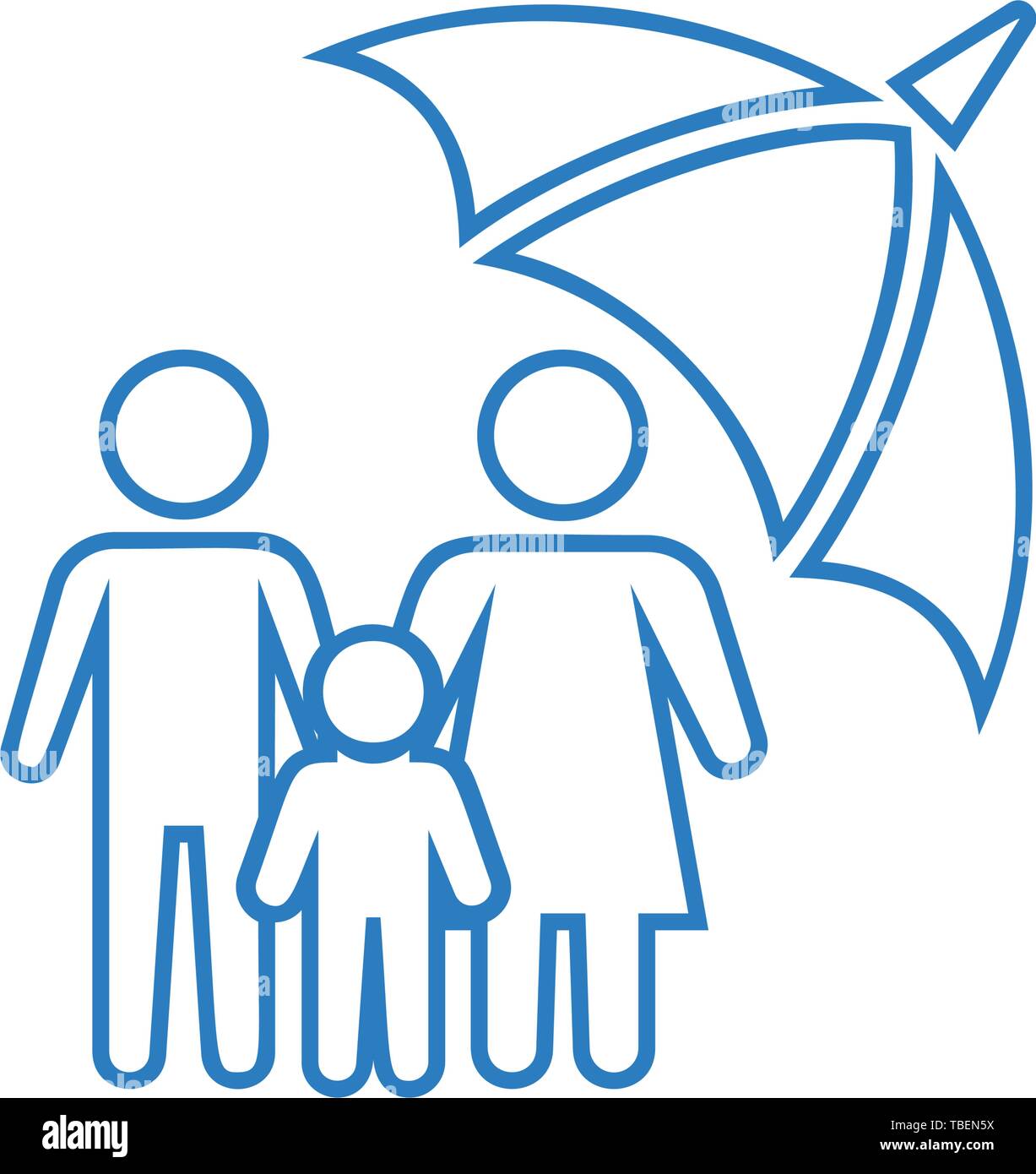 Family Life protection icon - sign symbol - family safety icon - vector ...