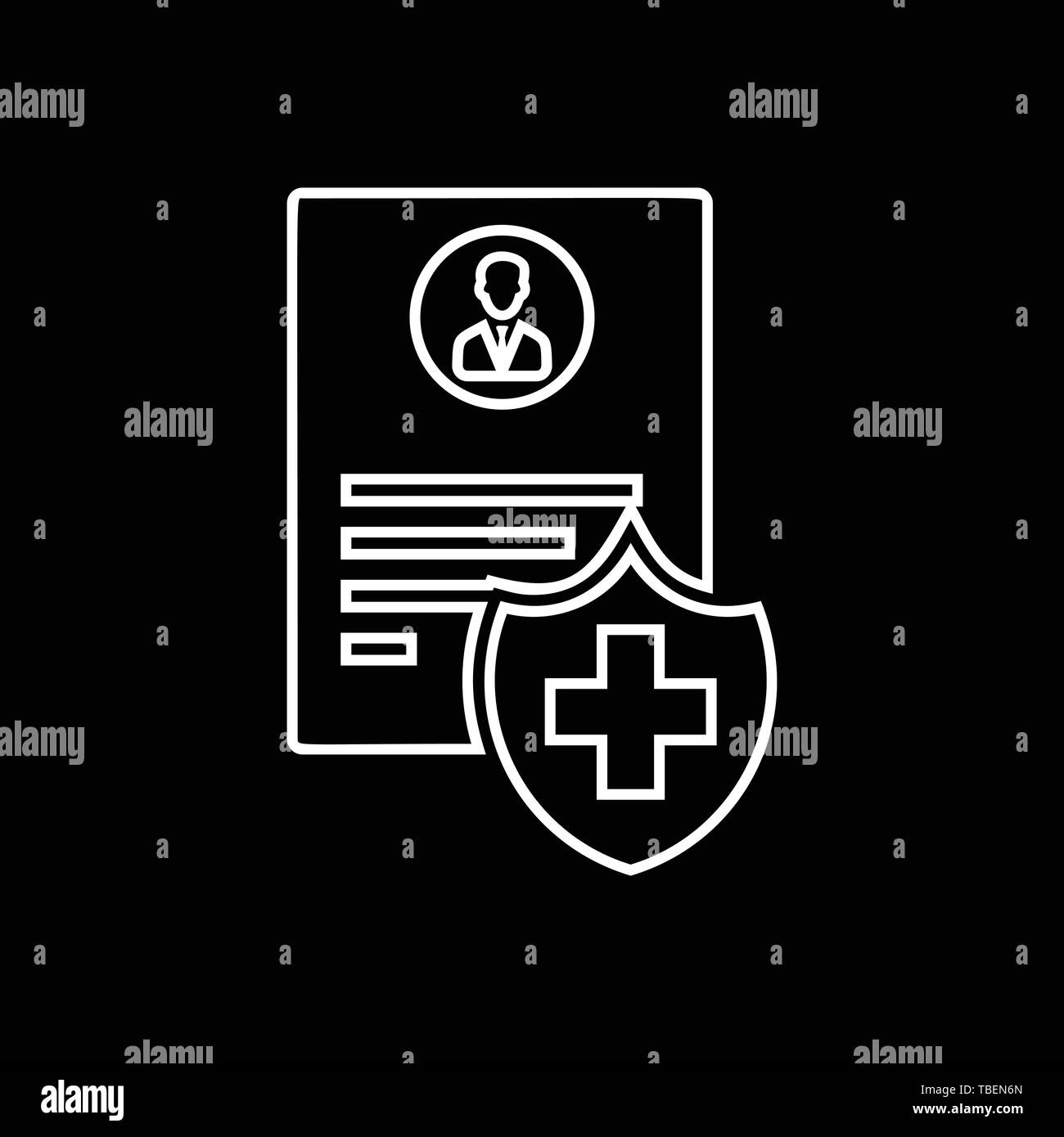 Identification document, medical insurance document icon - vector Stock ...