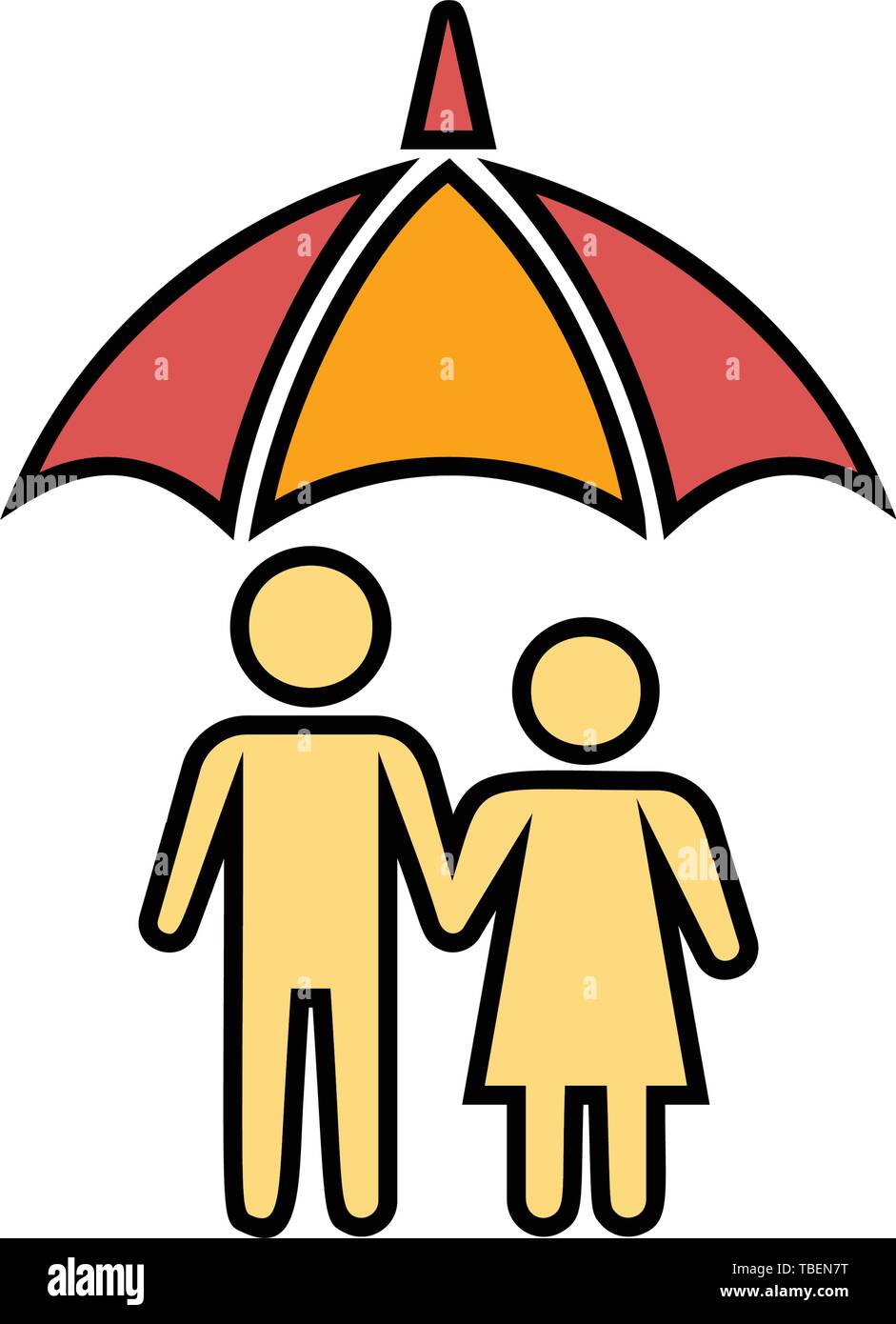 Family safety Icon - Couple protection sign vector Stock Vector Image ...