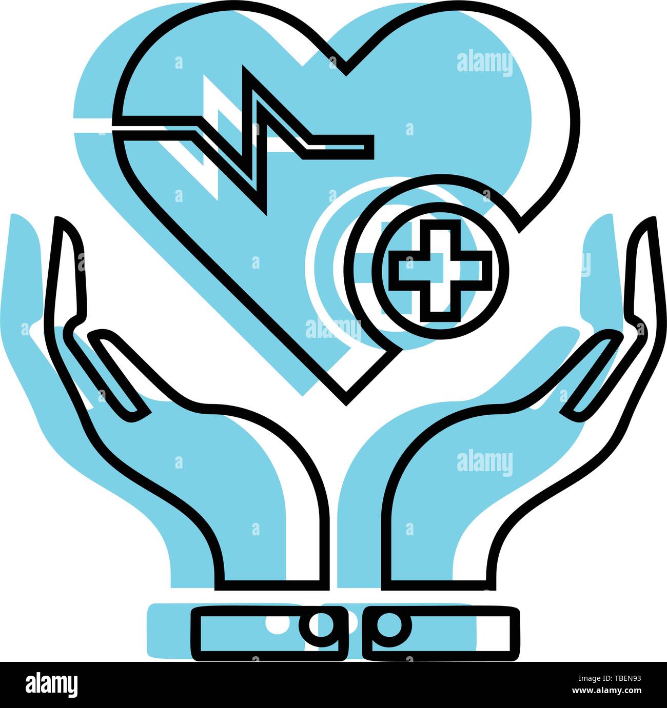 Hands holding heart - health insurance icon vector Stock Vector Image ...