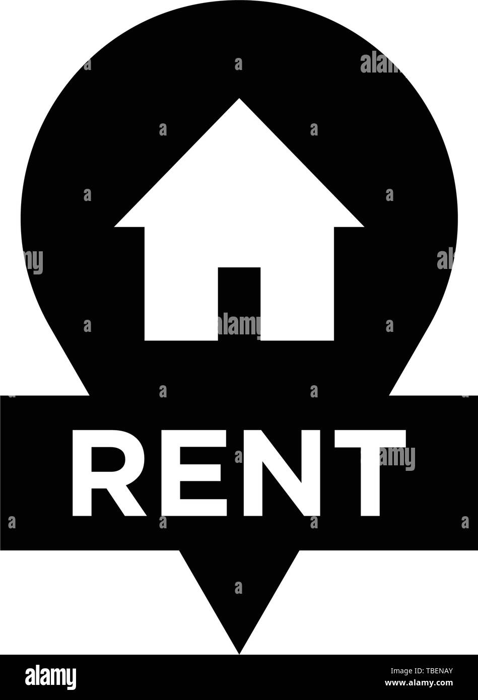 Rent sign - house location rent icon Stock Vector Image & Art - Alamy