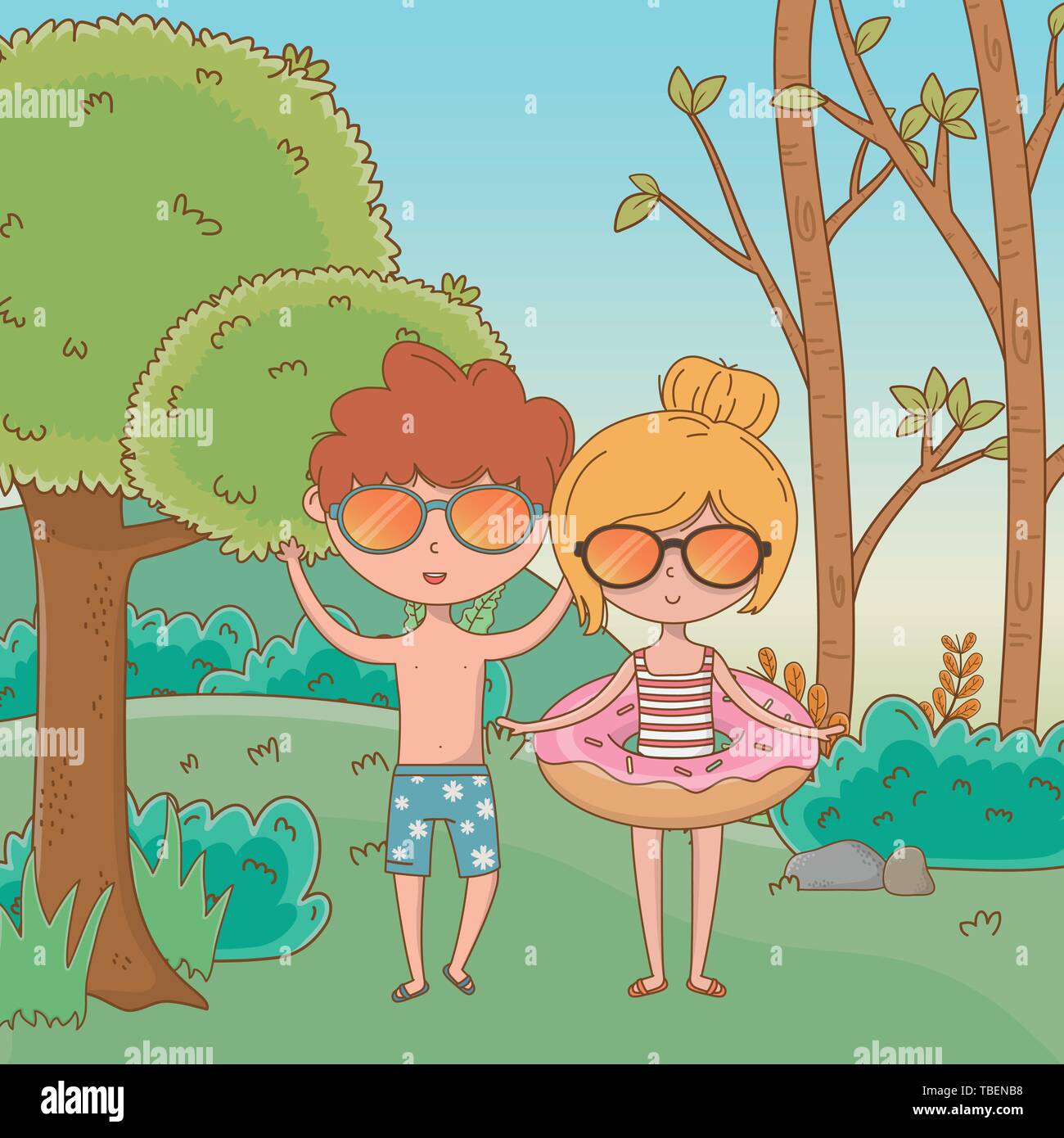 happy friends boy and girl enjoying summer time, vacation leisure and ...