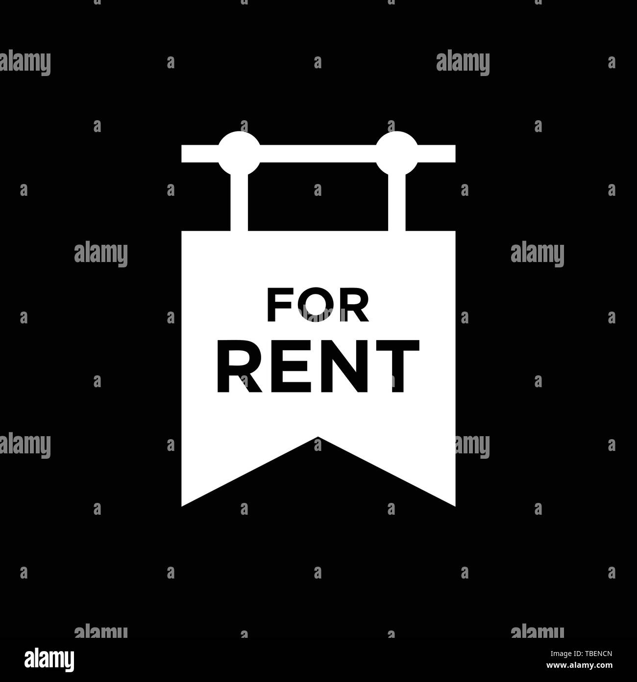 Rent sign - for rent icon - white Stock Vector Image & Art - Alamy