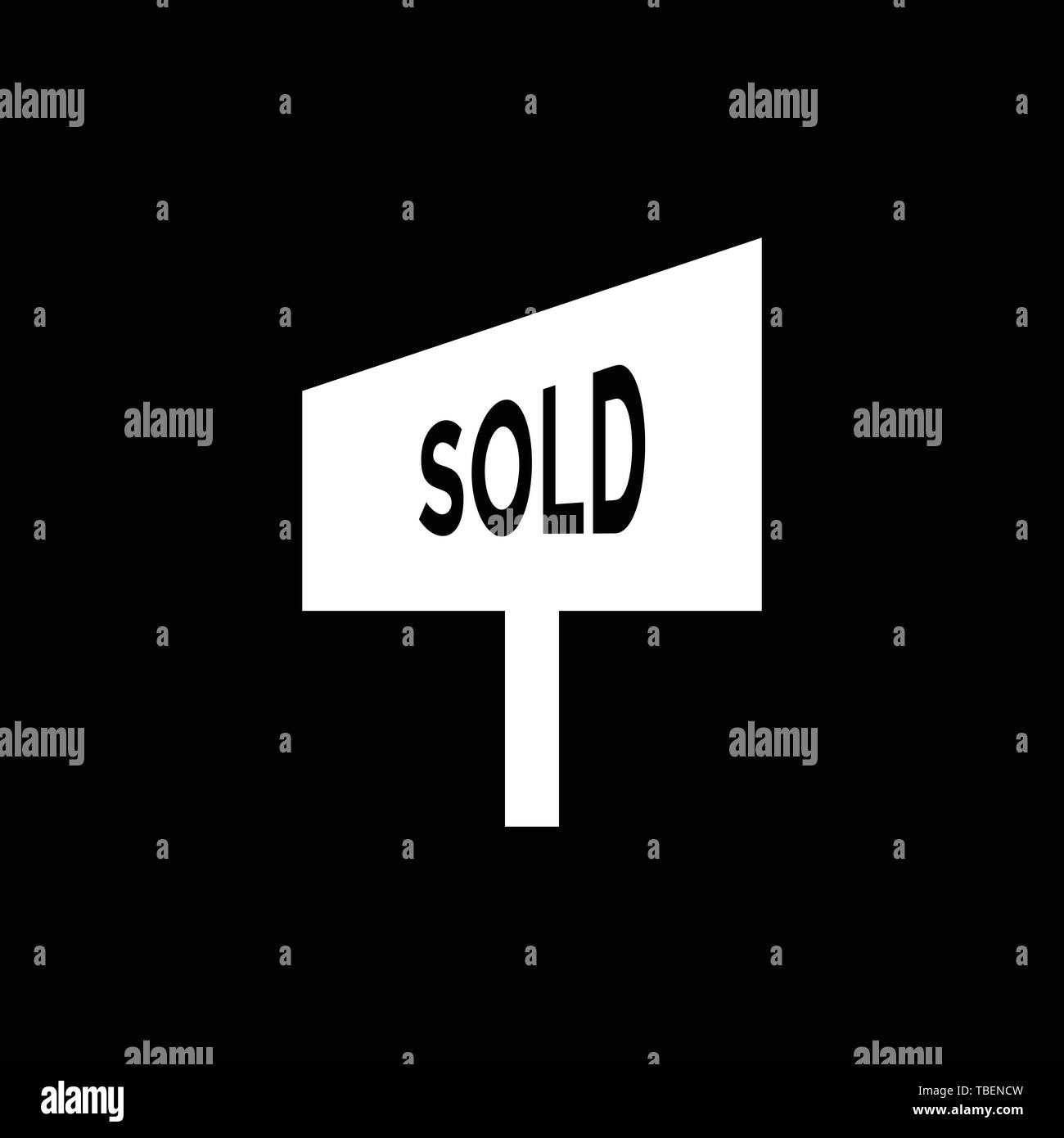 Sold sign icon vector - white Stock Vector Image & Art - Alamy