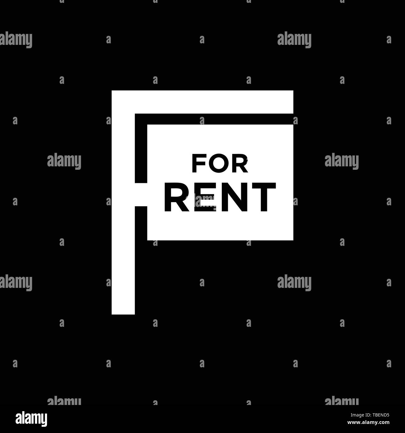 Rent sign - for rent icon - white Stock Vector Image & Art - Alamy