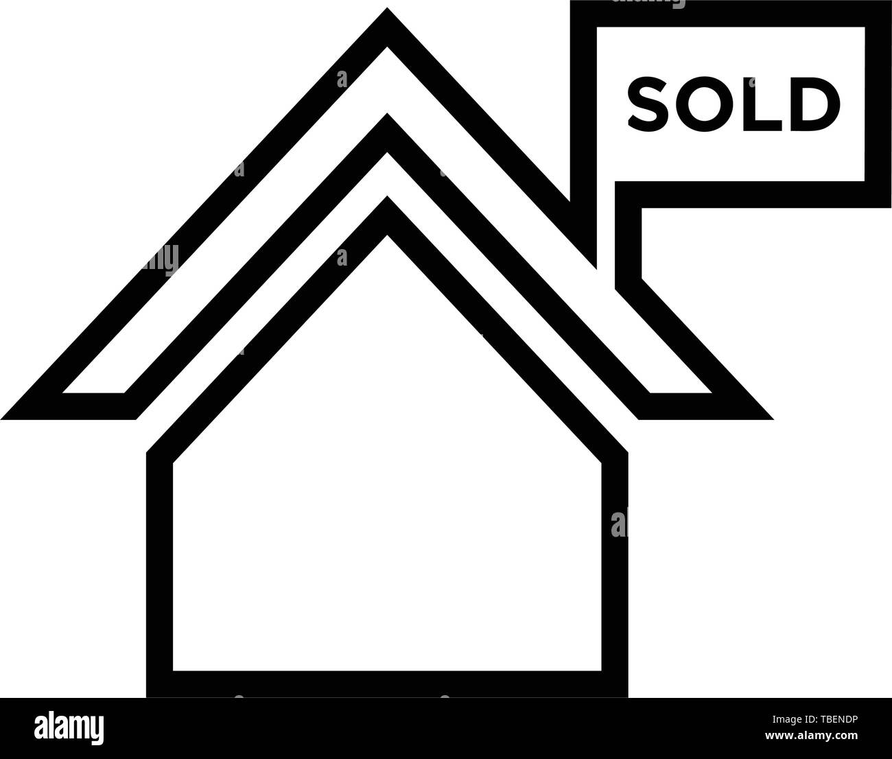 House sold sign icon - line art Stock Vector Image & Art - Alamy