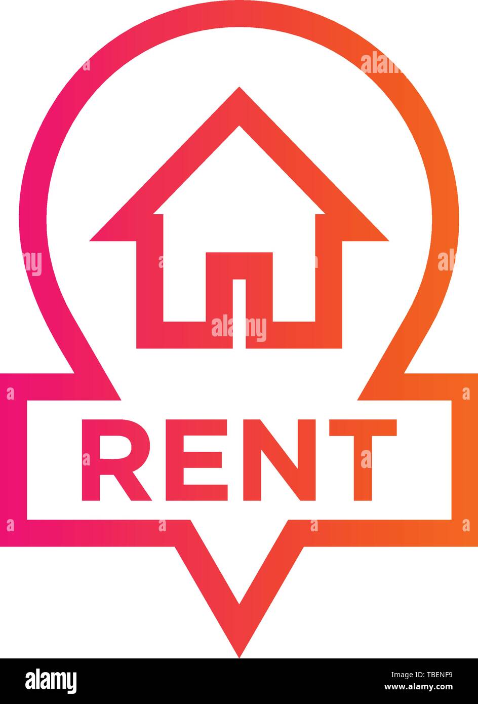 Rent sign - house location rent icon Stock Vector Image & Art - Alamy