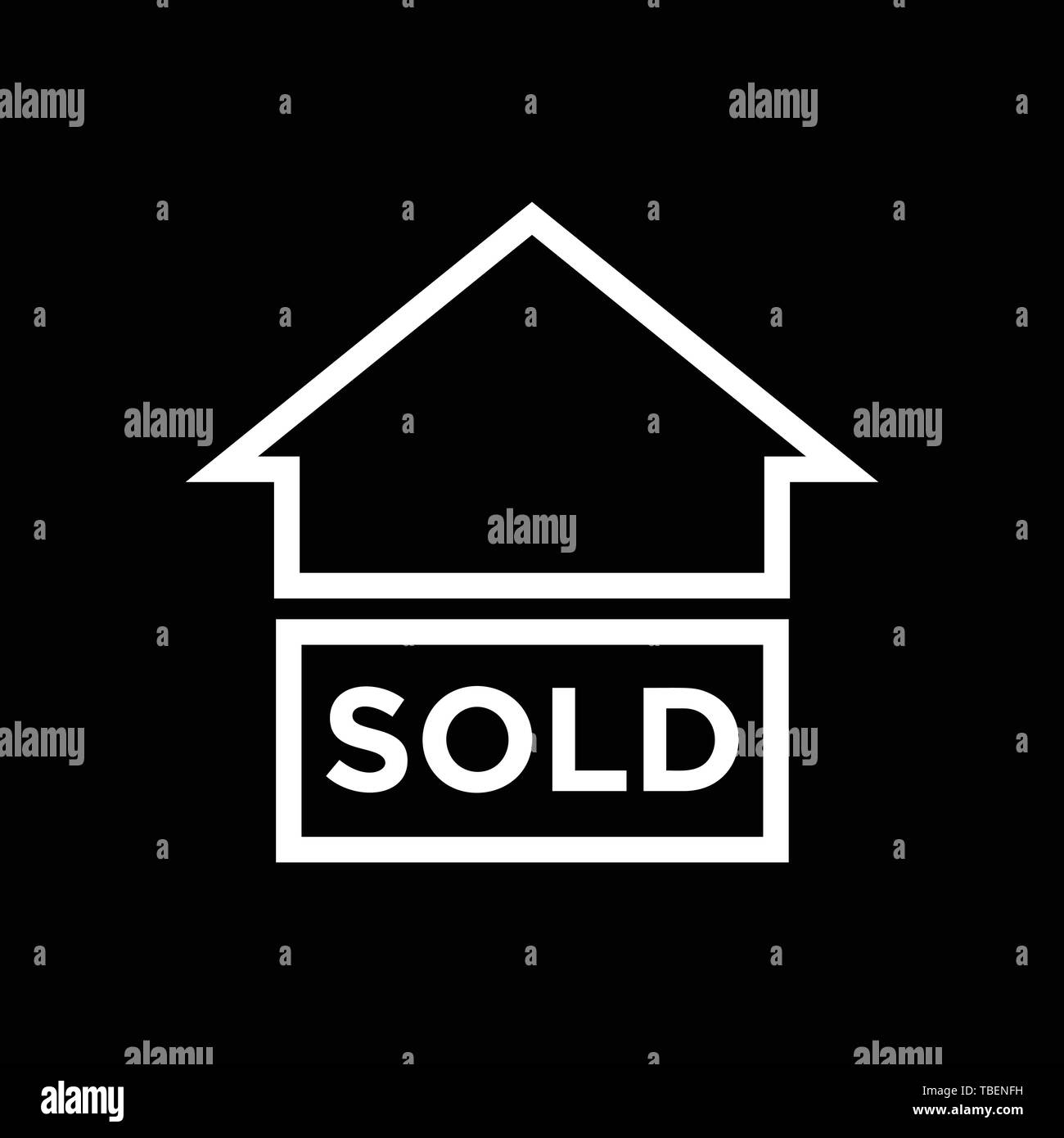 Sold sign on house Black and White Stock Photos & Images - Alamy