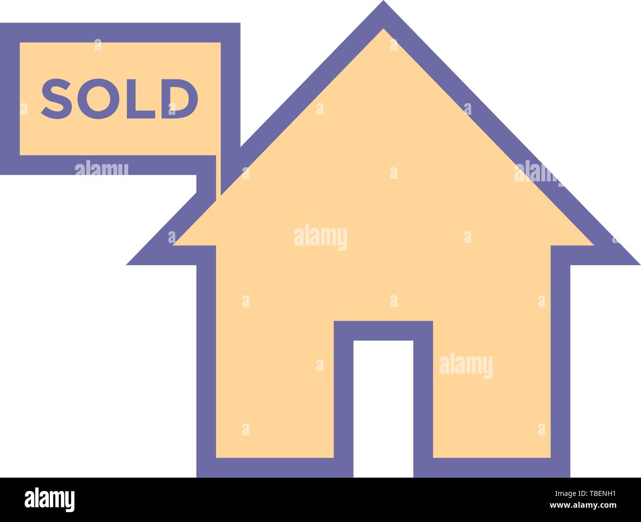House sold sign icon - linear fill Stock Vector Image & Art - Alamy