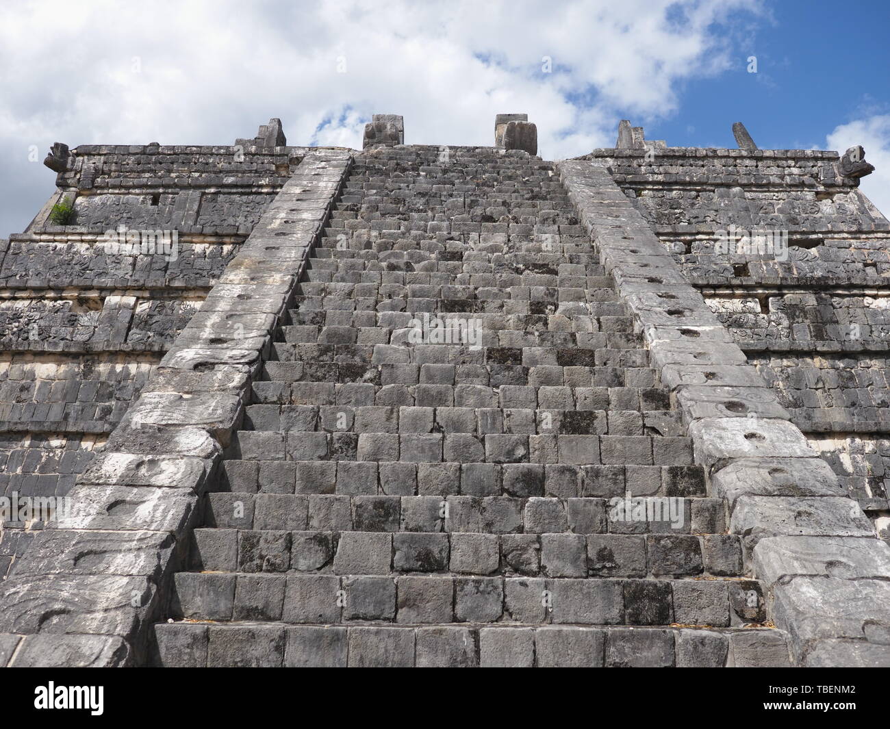 Elevation of tomb of High Priest pyramid at Chichen Itza mayan town at ...