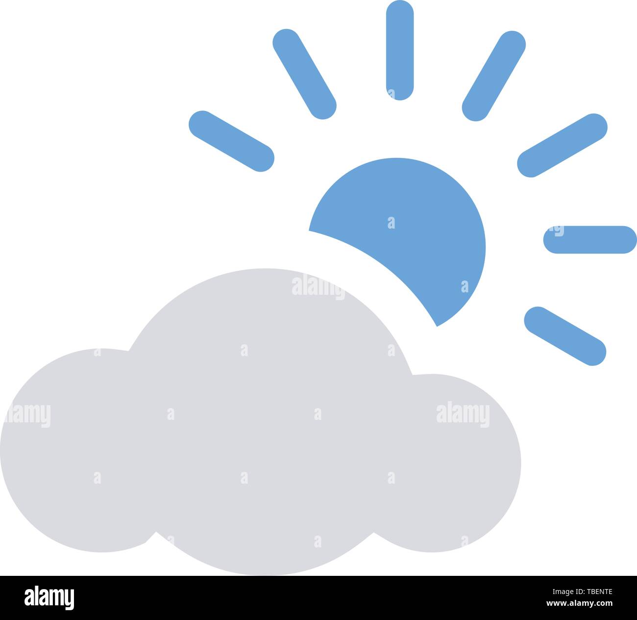 Sun cloud icon flat - Vector Stock Vector Image & Art - Alamy