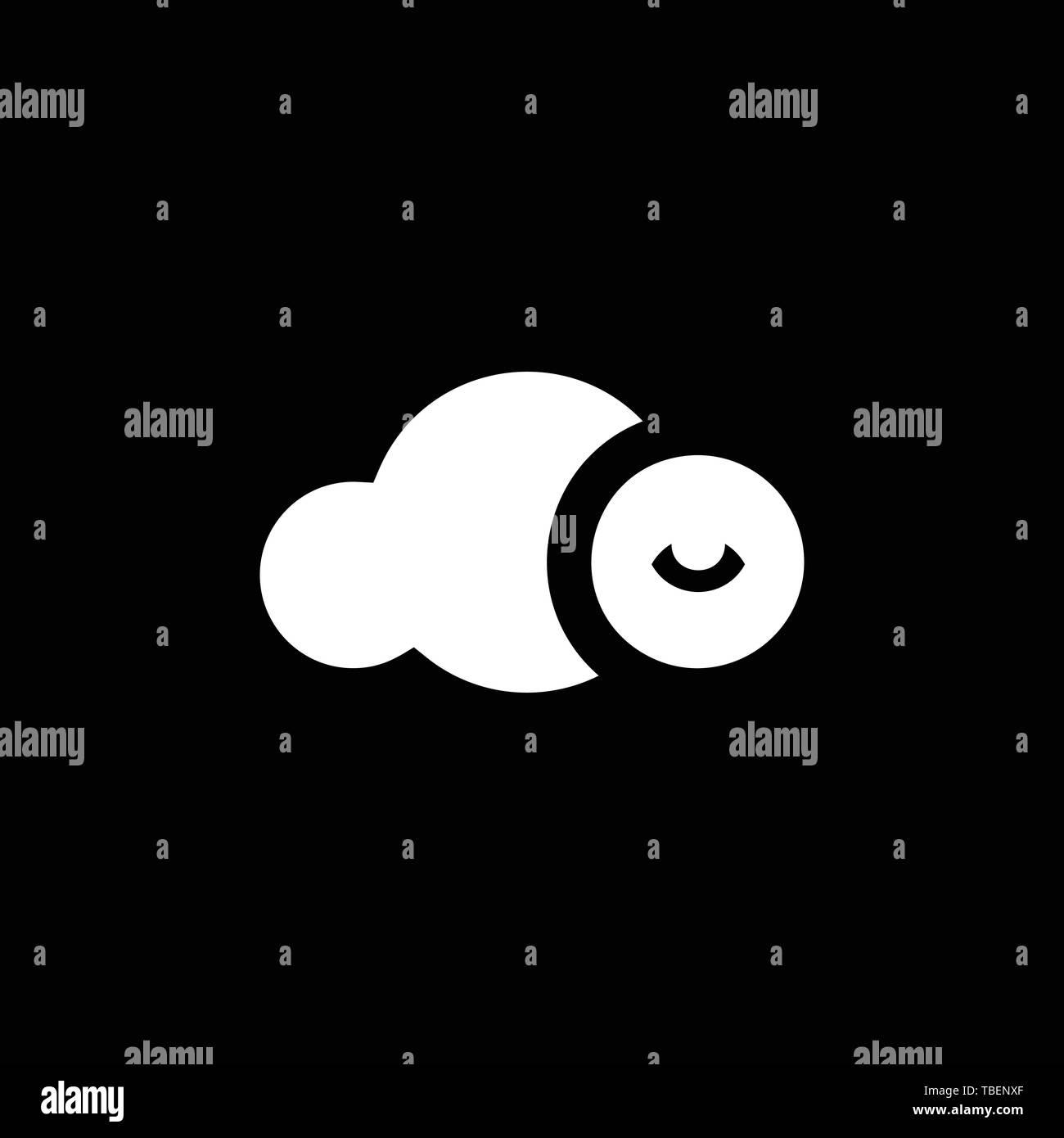Eye cloud icon line - Vector white Stock Vector Image & Art - Alamy
