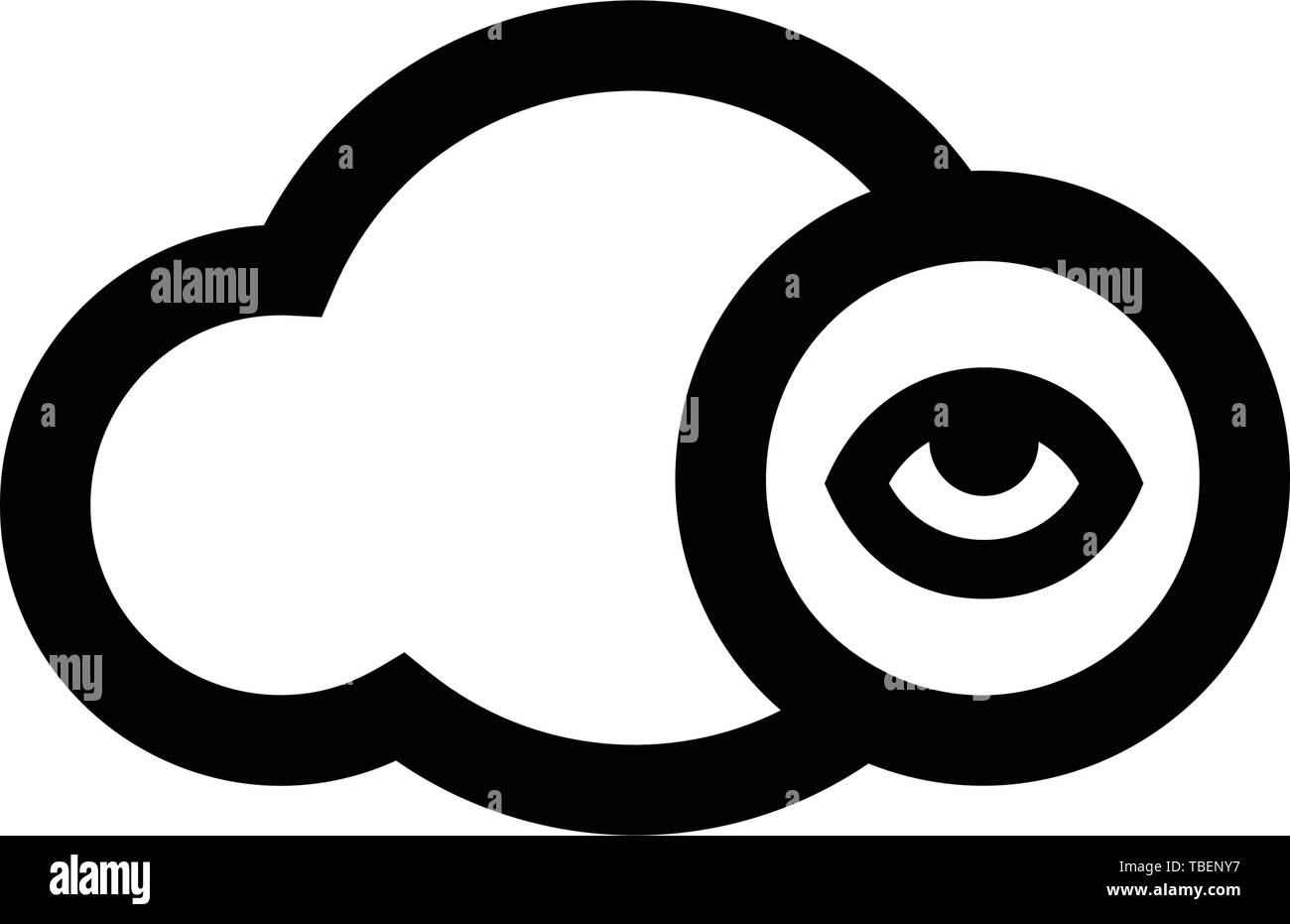 Eye cloud icon line - Vector white Stock Vector Image & Art - Alamy