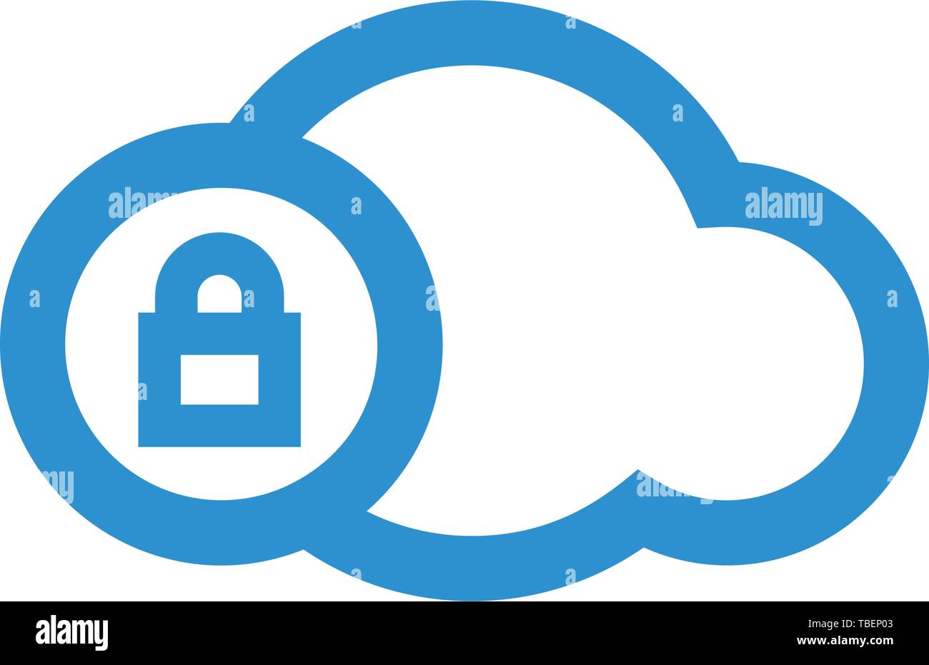 Security cloud icon line - Vector blue Stock Vector Image & Art - Alamy