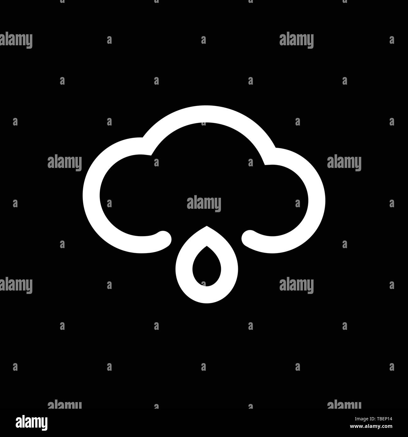 Drop cloud icon line - Vector white Stock Vector Image & Art - Alamy