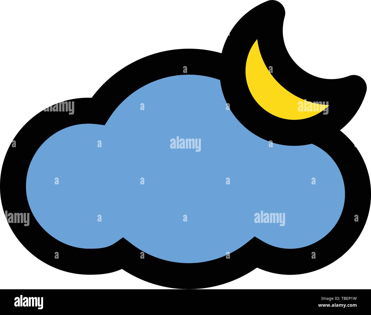 Moon cloud icon linear fill - Vector Stock Vector Image & Art - Alamy