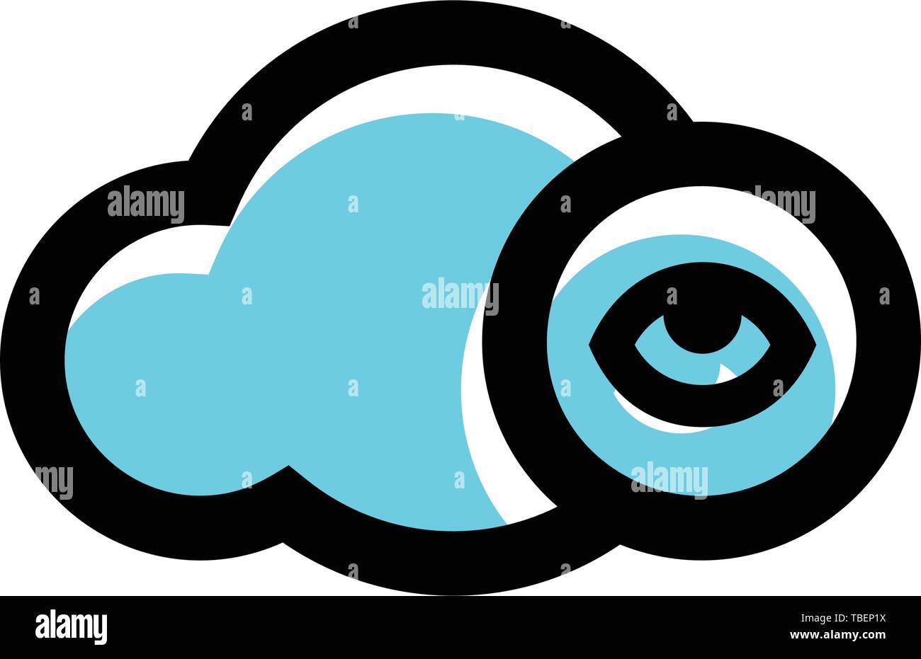 Eye cloud icon line - Vector white Stock Vector Image & Art - Alamy