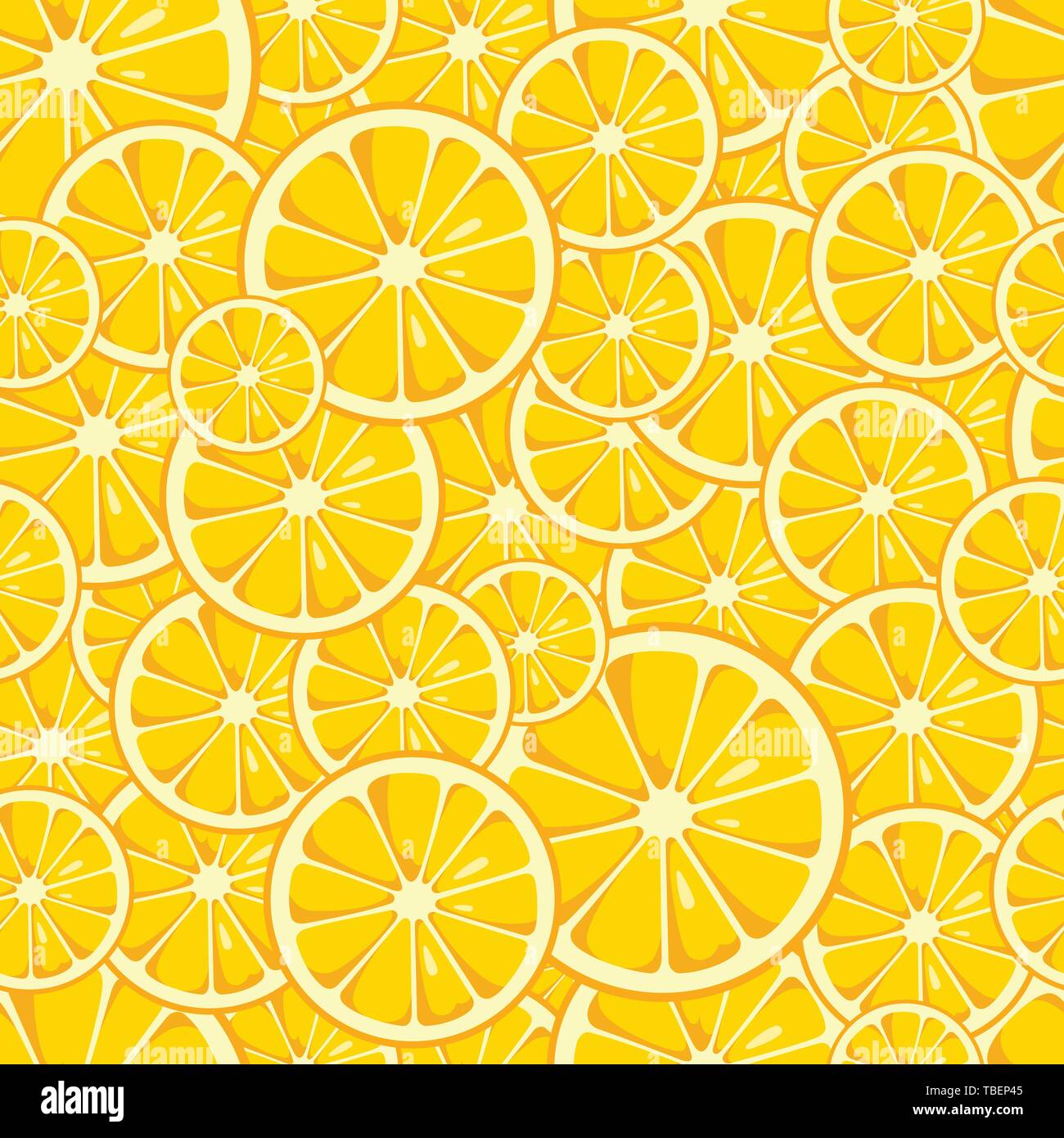 Lemon slices seamless pattern. Cute yellow lemon slices. Citrus fruit ...