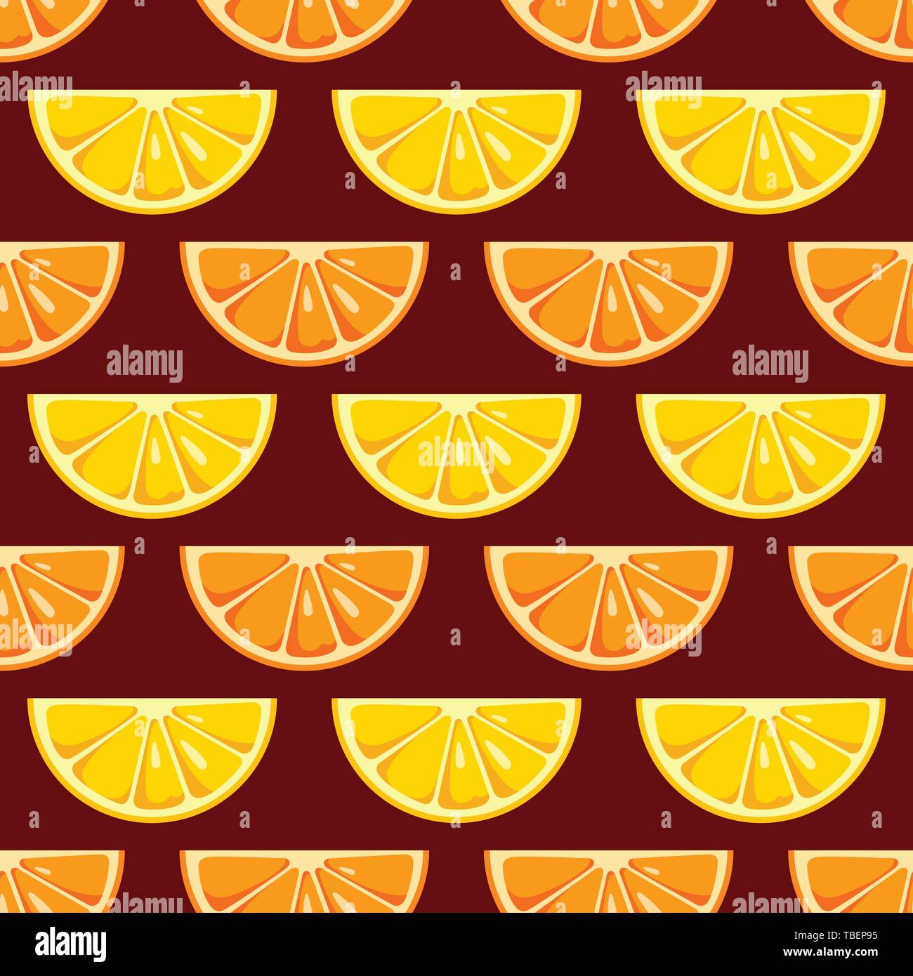 Lemon and orange slices seamless pattern. Yellow and orange colors ...