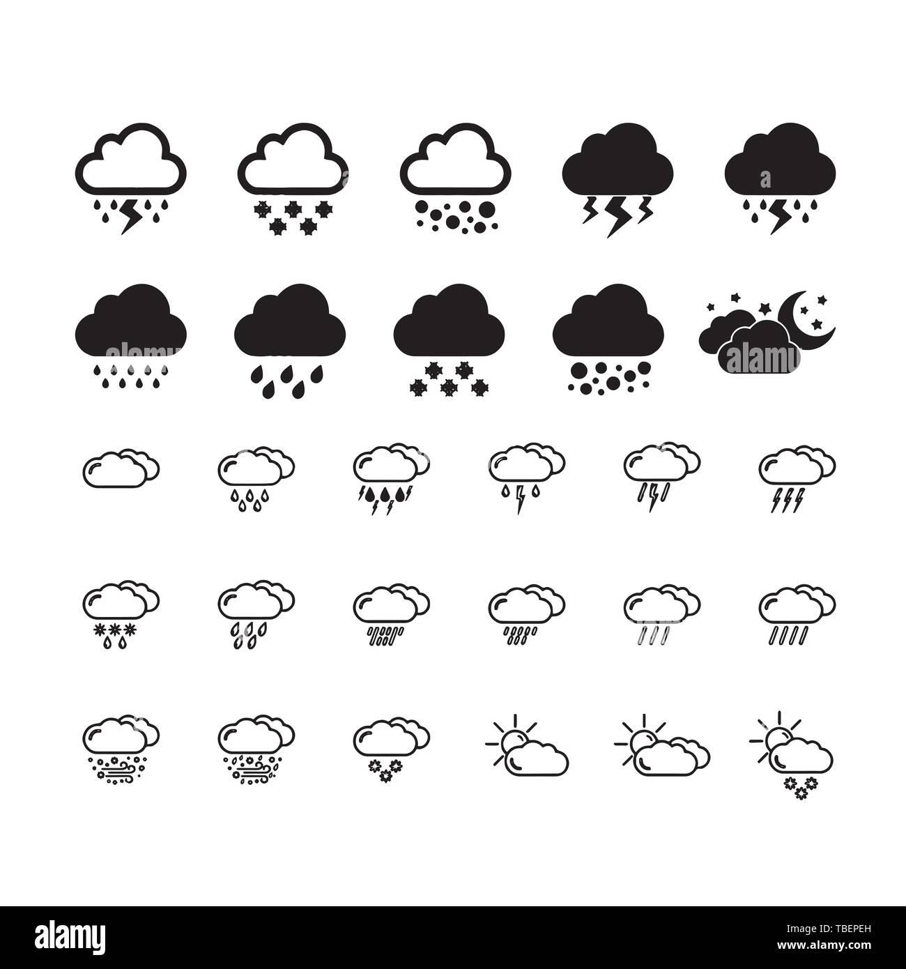 weather icons with White Background Vector Stock Vector Image & Art - Alamy
