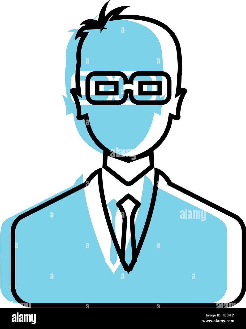 Businessman linear fill icon - Vector. Businessman avatar profile ...