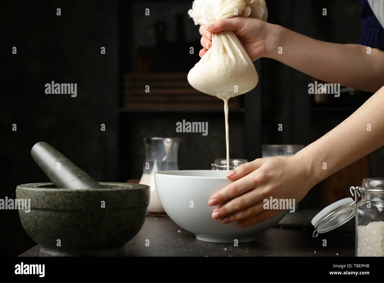 Woman making healthy rice hi-res stock photography and images - Alamy