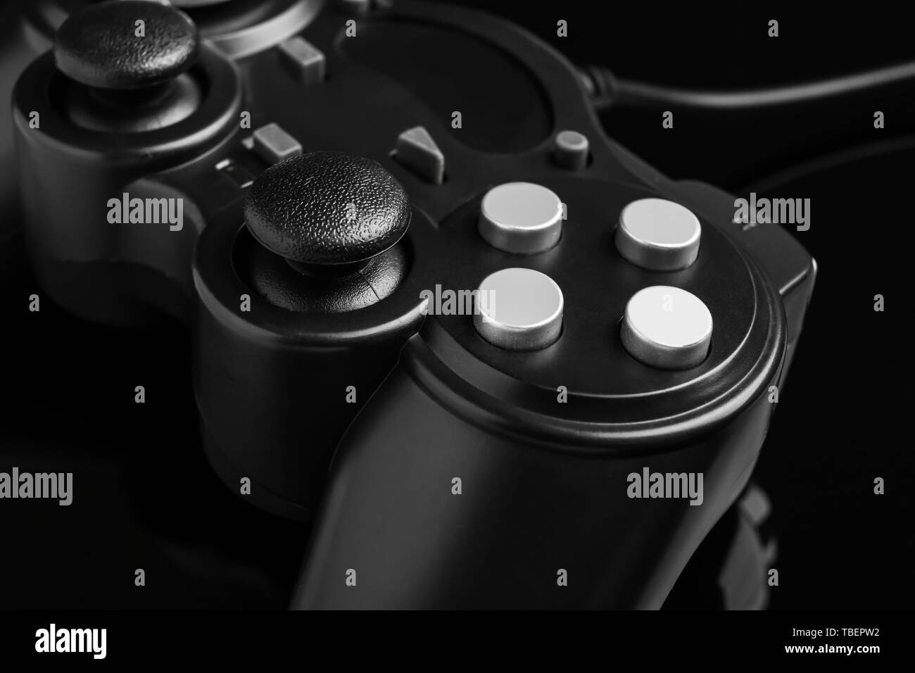 Modern game pad on dark background, closeup Stock Photo - Alamy