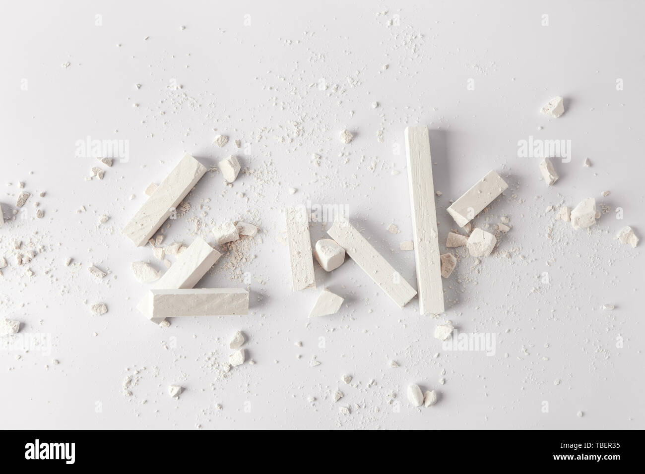 Chalk on white background Stock Photo - Alamy