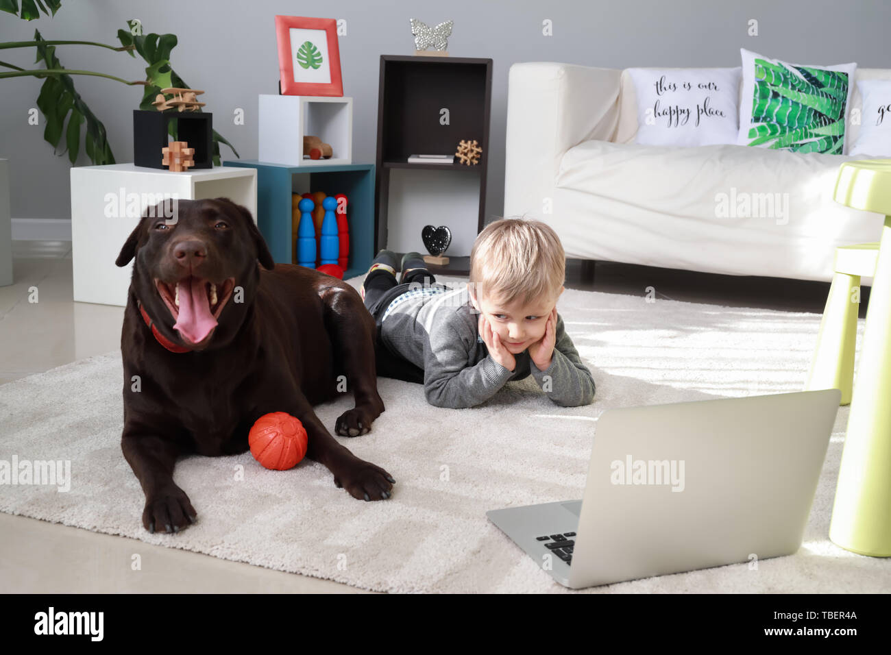 Cartoon boy with ball hi-res stock photography and images - Alamy