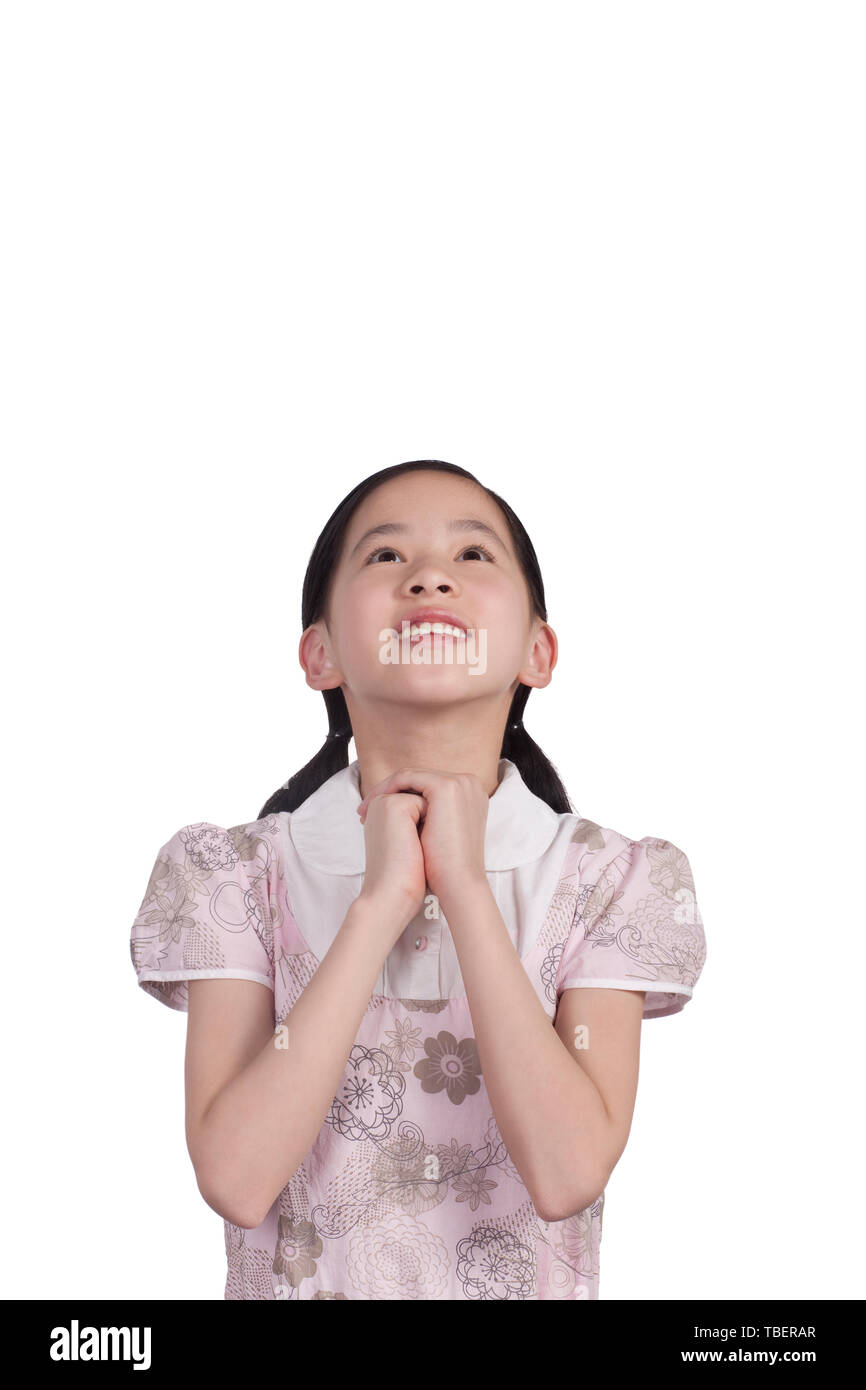 Happy expression of a girl Stock Photo - Alamy