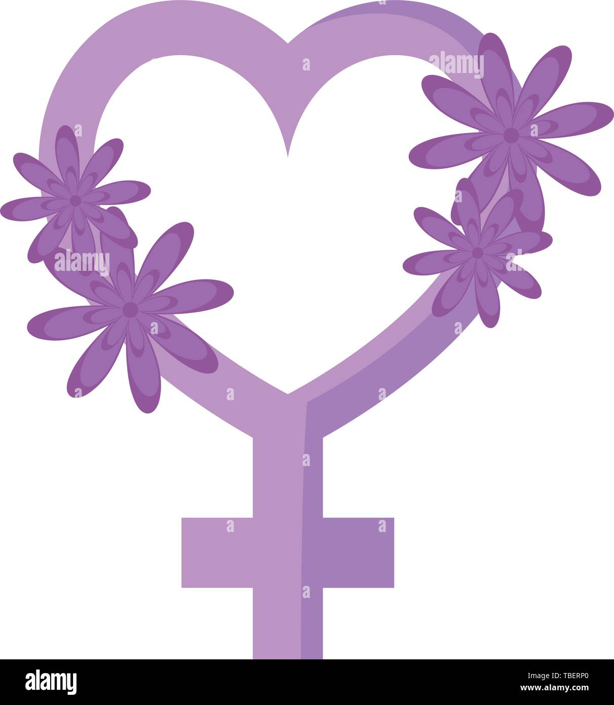 gender female symbol with flowers decoration vector illustration design ...