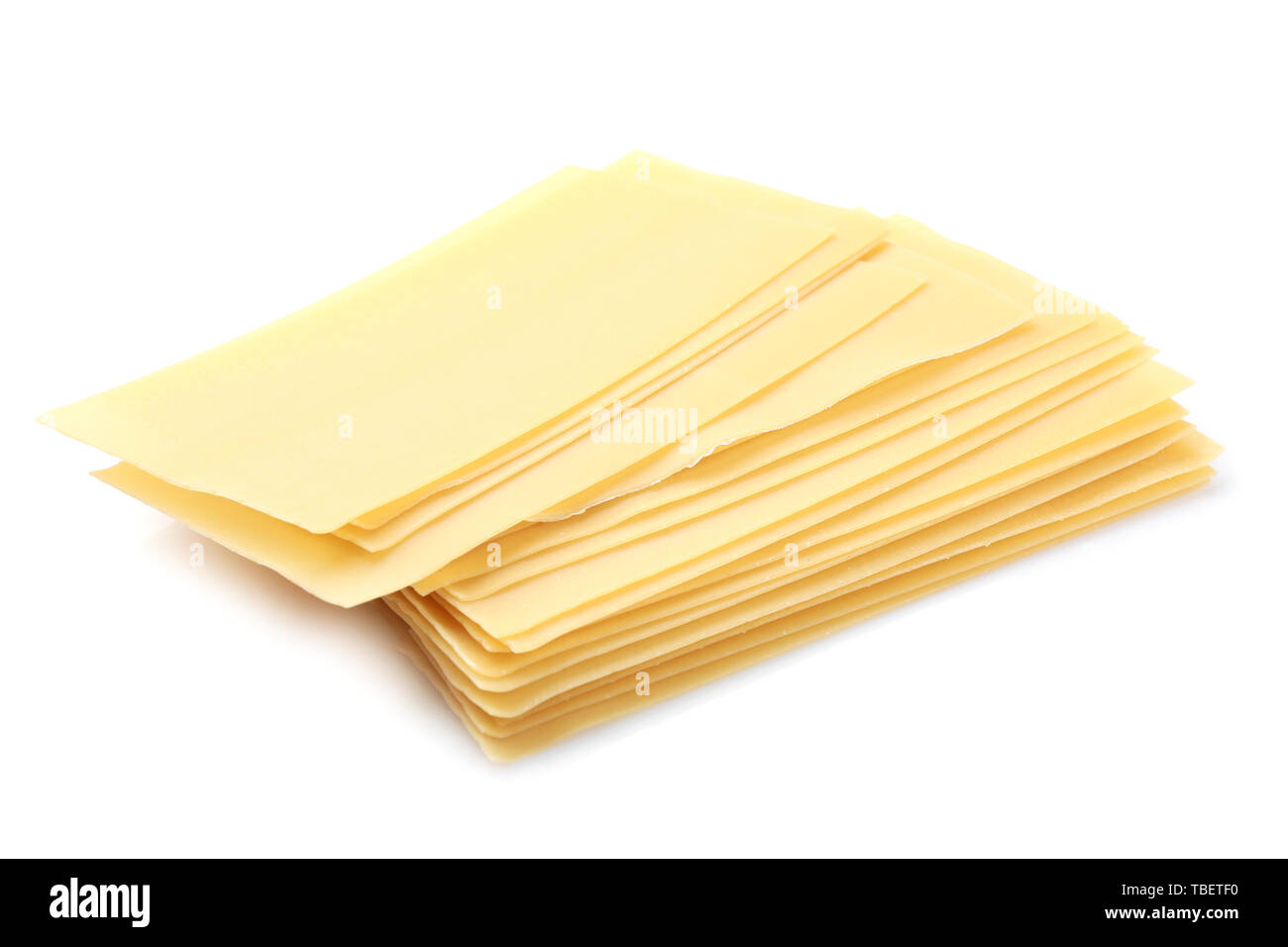 Lasagna sheets on white background Stock Photo - Alamy