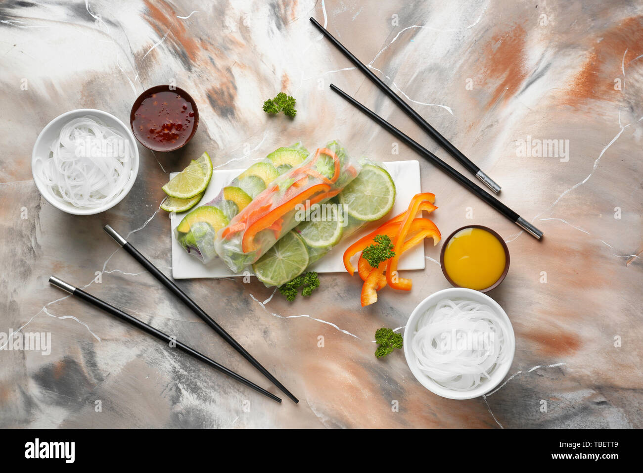 Citrus spring rolls hi-res stock photography and images - Alamy