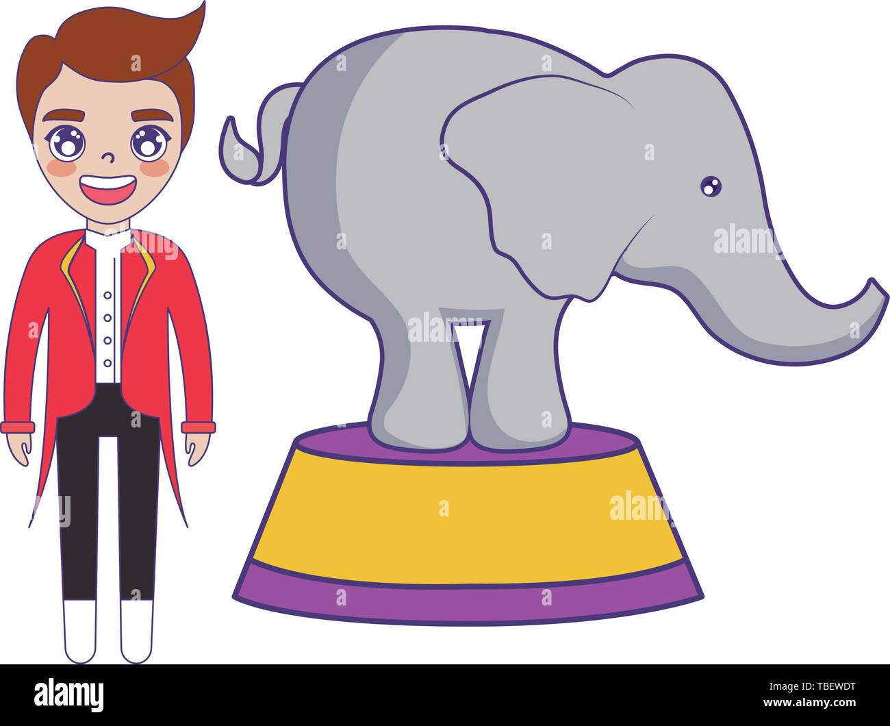 Elephant circus training Stock Vector Images - Alamy