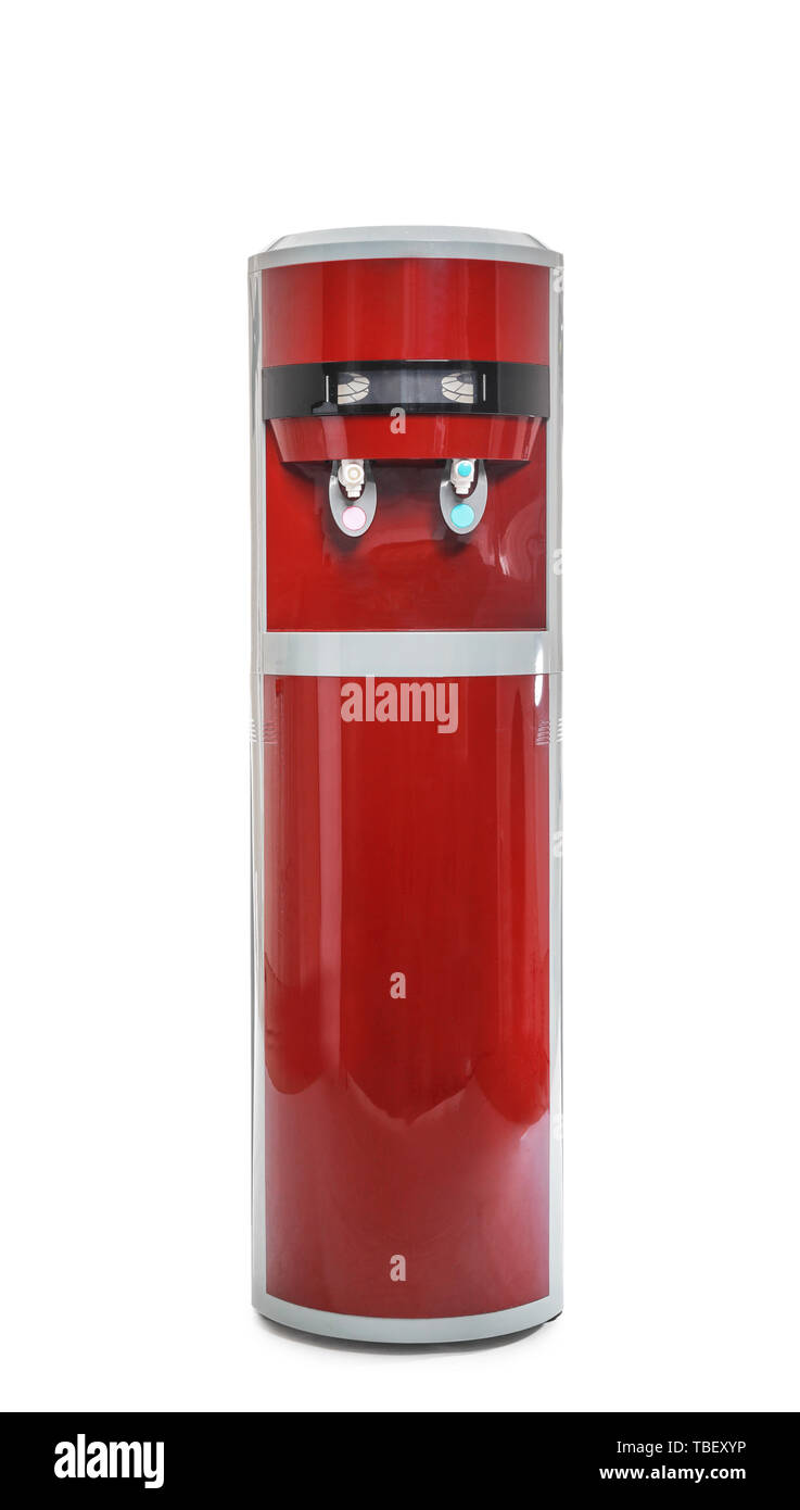 Modern water cooler on white background Stock Photo - Alamy