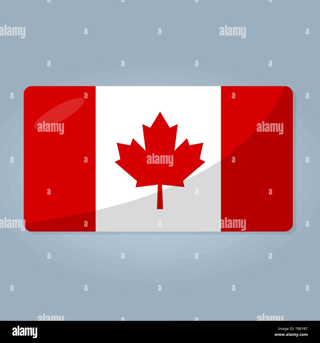 square with canadian flag isolated vector symbol illustration Stock ...