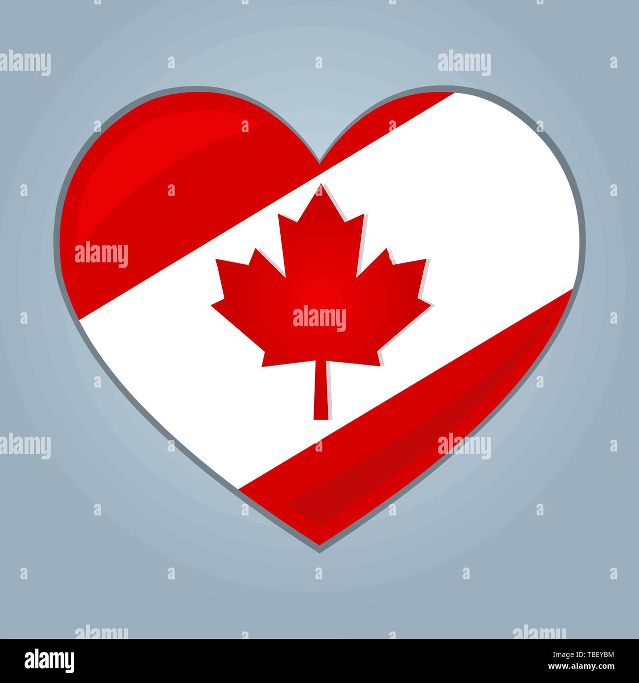 heart with canadian flag isolated vector symbol illustration Stock ...