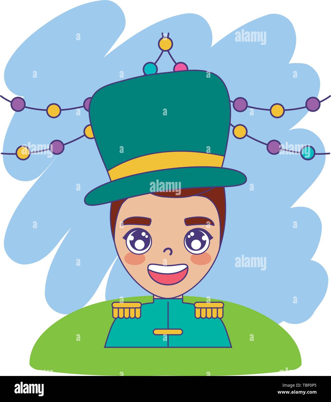circus presenter male with garlands hanging vector illustration design ...