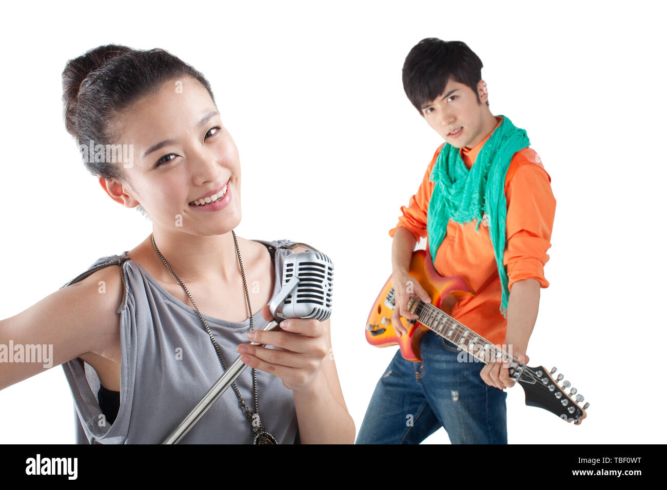 A couple is singing affectionately Stock Photo - Alamy