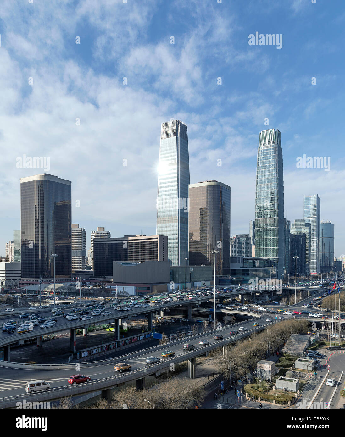 High rise building expressway and finance asia china financial district ...