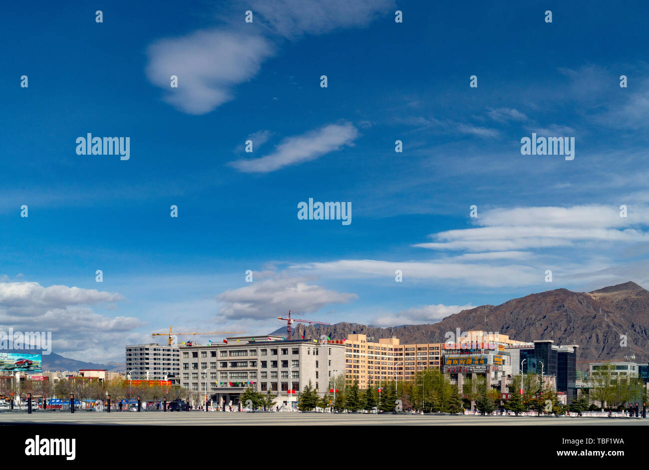Lhasa railway station square Stock Photo - Alamy