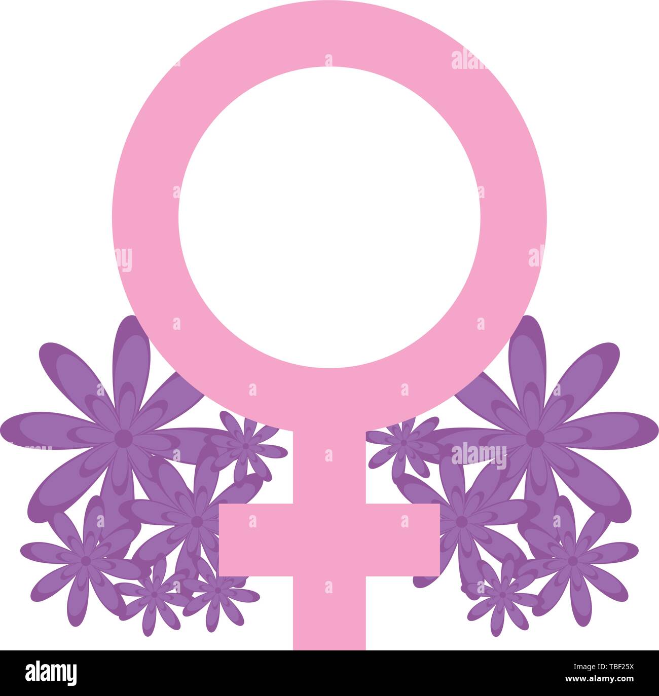 gender female symbol with flowers decoration vector illustration design ...
