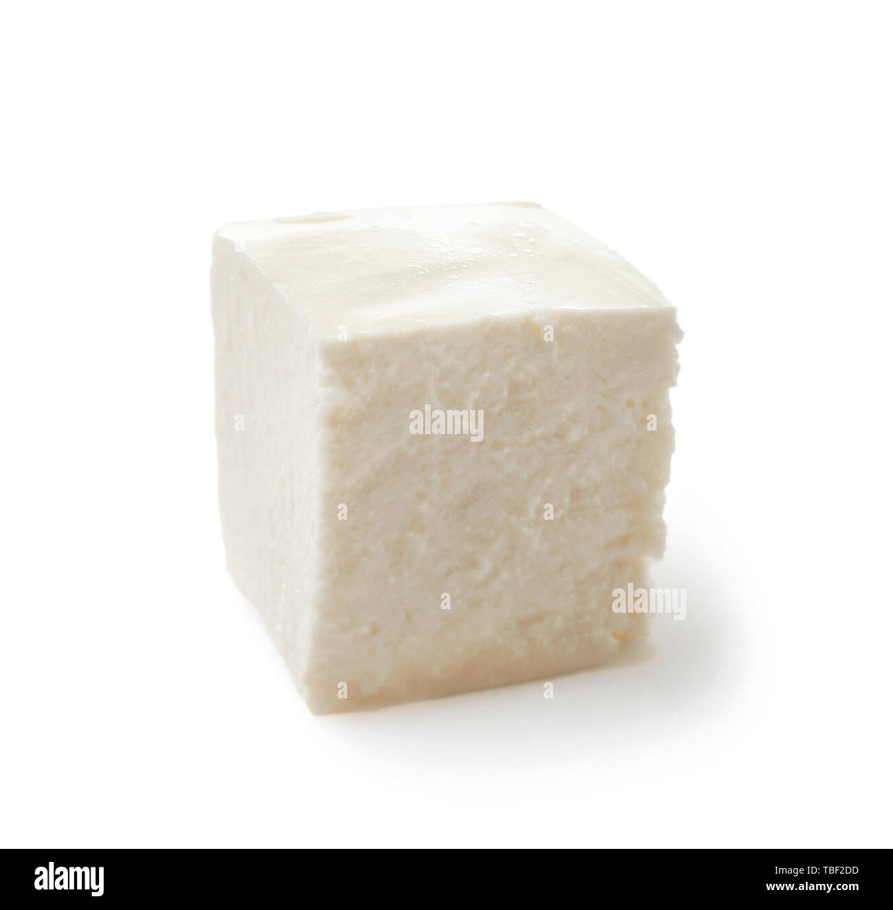 Tasty feta cheese on white background Stock Photo - Alamy