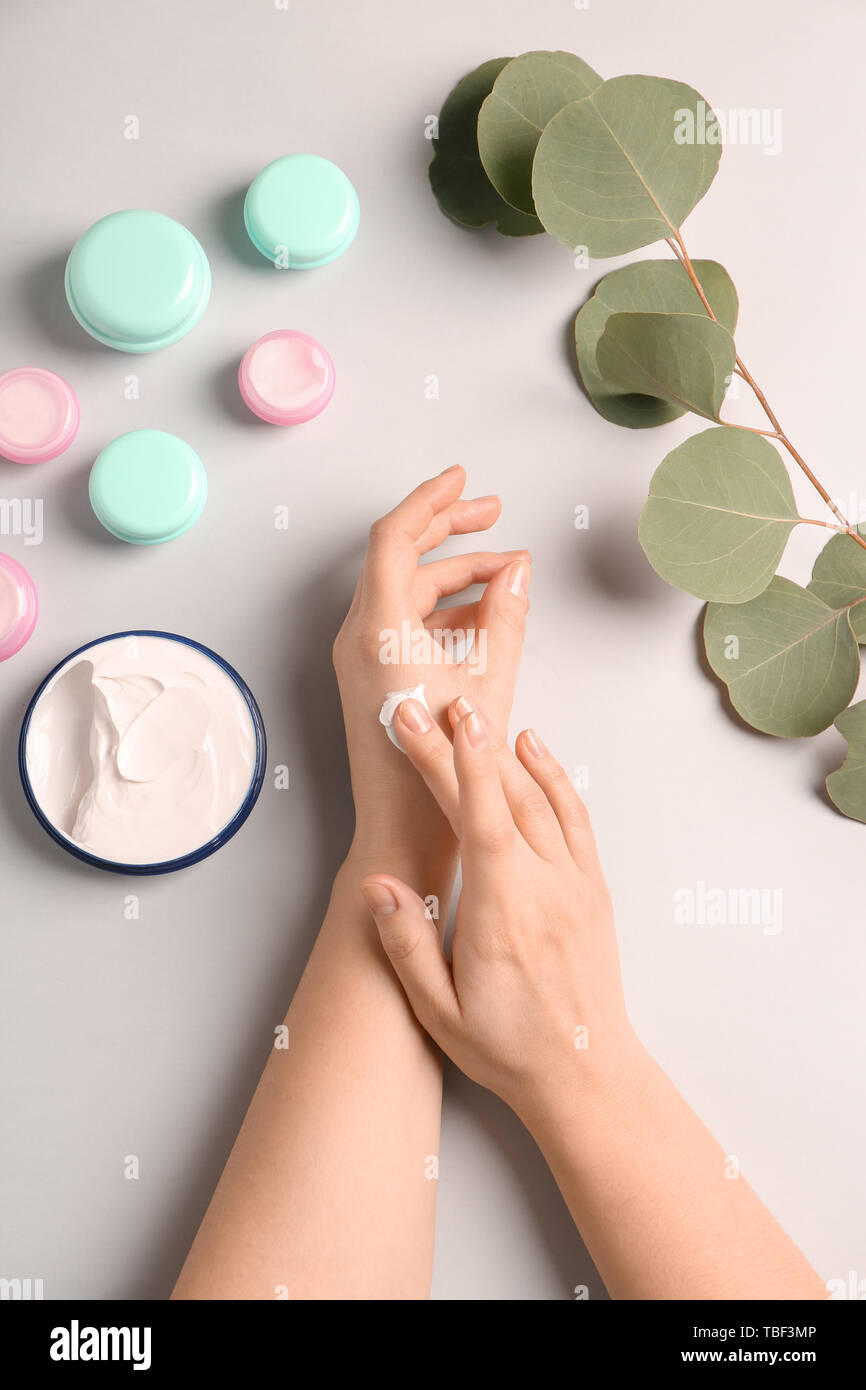 Female hands various cosmetic hi-res stock photography and images - Alamy