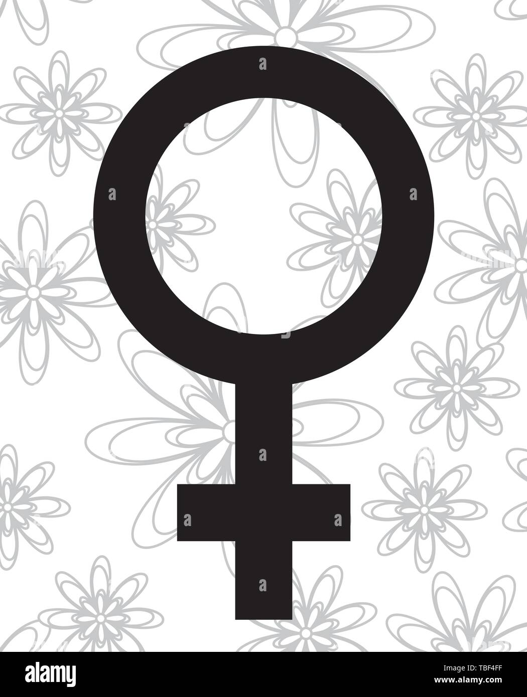 gender female symbol with pattern of flowers vector illustration design ...