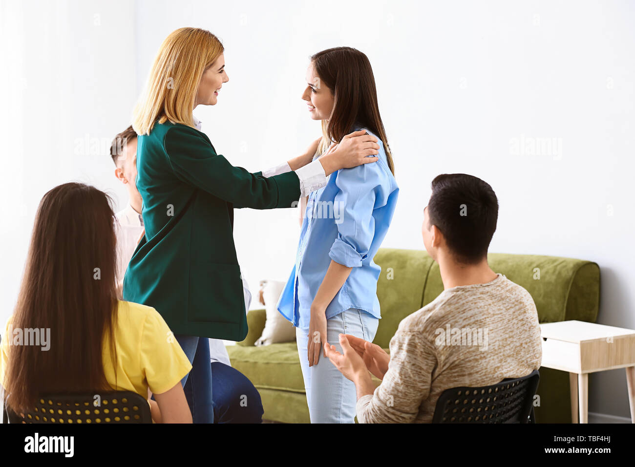 People at group therapy session Stock Photo - Alamy